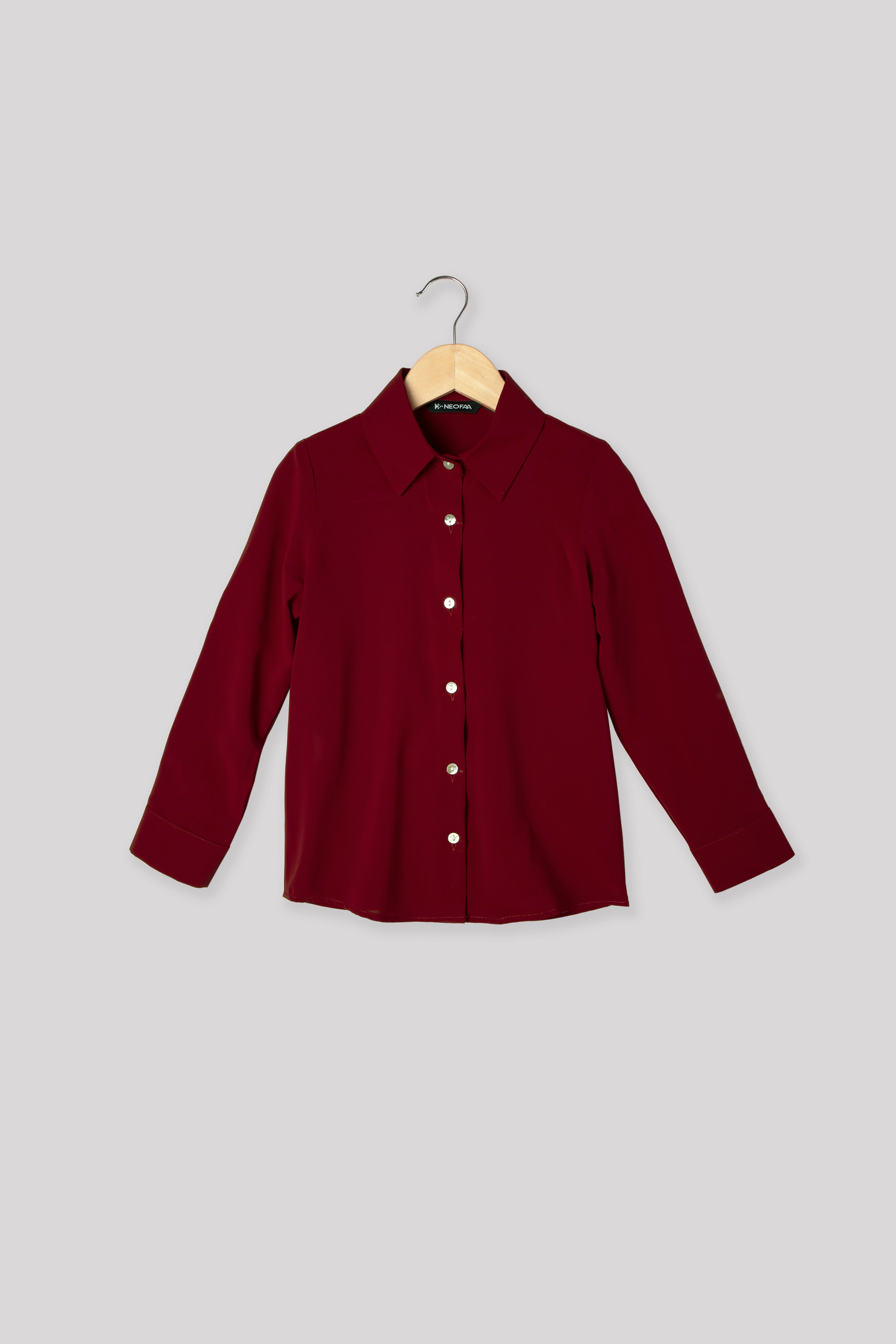 Maroon Regular Fit Casual Shirt For Girls – neofaa.com